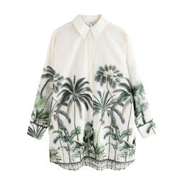 next Bluse Damen Größe M grün / dunkelgrün / weiß