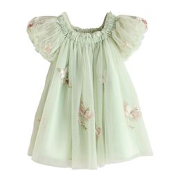 next Kleid Mädchen Größe 74 ecru / pastellgrün / hellgrün / rosé