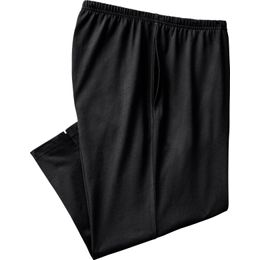 Damen Freizeithose in Capri-L&auml;nge schwarz + grau-meliert, Gr&ouml;&szlig;e 38