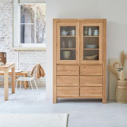 Tikamoon Geschirrschrank Eden aus massivem Eichenholz 120