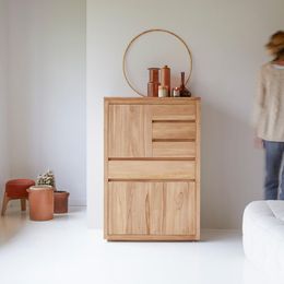 Schrank Highboard Geschirrschrank au Teakholz 80 cm Tikamoon