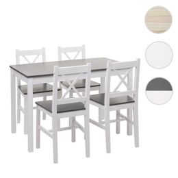 Mendler Esszimmer-Set HWC-F77, Sitzgruppe Esszimmergruppe, Massiv-Holz Landhaus 110cm ~ Variantenangebot 70469