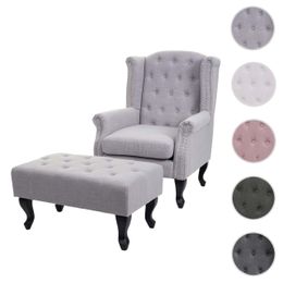 Mendler Sessel Chesterfield, Relaxsessel Clubsessel Ohrensessel, wasserabweisend ~ Variantenangebot 69725+69726+69727