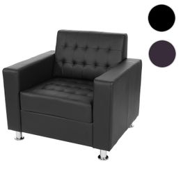 Mendler Sessel Kunda, Clubsessel Loungesessel, Kunstleder, Metall-F&uuml;&szlig;e ~ Variantenangebot 51629+51630