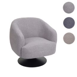 Mendler Lounge-Sessel HWC-J76, Cocktailsessel Sessel drehbar, Boucl&eacute; Stoff Metall ~ Variantenangebot 83068