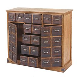 Mendler Apothekerkommode HWC-F33, Schubladenschrank, Tanne Holz massiv Vintage 90x100x35cm ~ Variantenangebo 69521