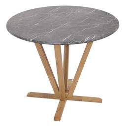 Mendler Bistrotisch HWC-M56, Tisch Esstisch, Massiv-Holz HPL Laminat Melamin Ř92cm, Marmor/Stein-Optik, hell 104656