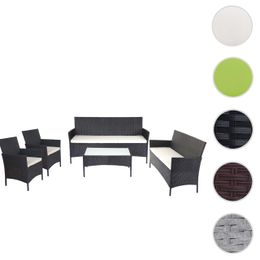 Mendler 3-2-1-1 Poly-Rattan Garten-Garnitur Halden, Lounge-Set Sitzgruppe Sofa ~ Variantenangebot 64282+52035+52031+52039