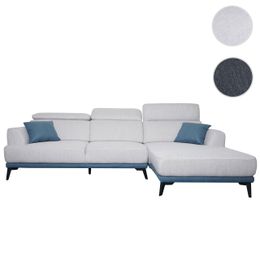 Mendler Sofa HWC-G44, Couch Ecksofa L-Form 3-Sitzer, Liegefl&auml;che Nosagfederung Taschenfederkern verstellbar 71519+71520