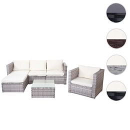 Mendler Poly-Rattan-Garnitur Brescia, Gartengarnitur Sitzgruppe Sofa Lounge-Set ~ Variantenangebot 52757+52758+52759