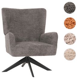 Mendler Lounge-Sessel HWC-N65, Cocktailsessel Polstersessel Relaxsessel, drehbar, Stoff/Textil Chenille Meta 107916