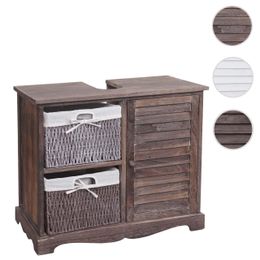 Mendler Waschbeckenunterschrank HWC-H20, Badezimmer Waschtisch, Massiv-Holz Korb-Schublade 60x65x31cm ~ Vari 72672