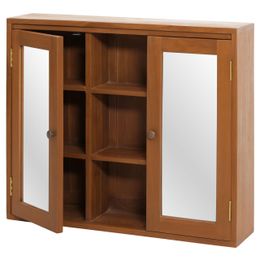 Mendler Teak-Spiegelschrank HWC-M85, Badspiegelschrank, hochwertiges B-Grade-Teak (Kernholz, 20-30 Jahre), 7 106752