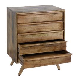Mendler Highboard HWC-L96, Kommode Sideboard Schrank Schubladen Massiv-Holz Mango 81x65x43cm MVG-zertifizier 103195