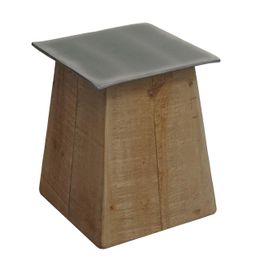 Mendler Beistelltisch HWC-L76b, Blumentisch Tisch, Industrial Massiv-Holz MVG-zertifiziert 45x36x36cm, natur 117600+0