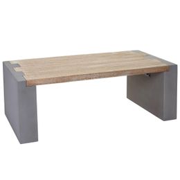Mendler Couchtisch HWC-A15, Wohnzimmertisch, Beton-Optik Tanne Holz rustikal massiv MVG-zertifiziert 46x122x 56905