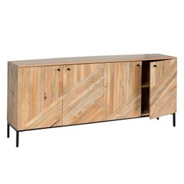 Mendler Sideboard HWC-L95, Kommode Schrank Anrichte, Massiv-Holz Mango 79x176x42cm MVG-zertifiziert, natur ~ 103179