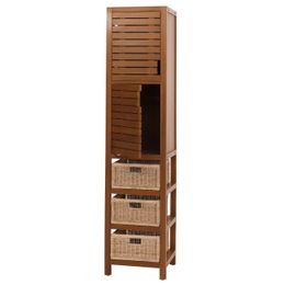 Mendler Teak-Hochschrank HWC-M84, Badschrank Highboard, hochwertiges B-Grade-Teak (Kernholz, 20-30 Jahre) 12 106747+107817