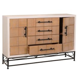 Mendler Kommode HWC-N30, Schrank Sideboard Highboard mit T&uuml;ren und Schublade, Massiv-Holz MDF, 92x140x42cm ~ 106170