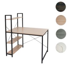 Mendler Schreibtisch mit Regal HWC-K81, Laptoptisch B&uuml;rotisch Arbeitstisch, 100x60cm Metall Holz ~ Varianten 98670