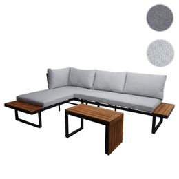 Mendler Garten Garnitur HWC-L27, Garnitur Sitzgruppe Lounge-Set Sofa, Spun Poly Alu Akazie Holz MVG-zertifiz 99086
