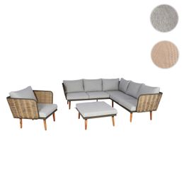 Mendler Gartengarnitur HWC-L31, Garnitur Lounge-Set Sofa Outdoor, Spun Poly Metall Poly-Rattan MVG-zertifizi 99134+99135