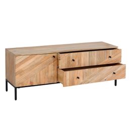 Mendler TV-Rack HWC-L95, TV-Board Fernsehtisch Lowboard TV-Schrank Kommode, Massiv-Holz Mango 56x145x43cm MV 103178