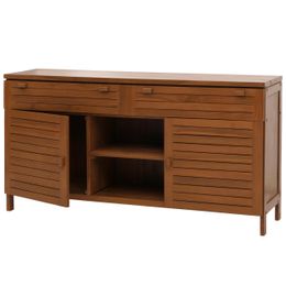 Mendler Teak-Waschbeckenunterschrank HWC-M87, Waschtisch Schrank, hochwertiges B-Grade-Teak (Kernholz, 20-30 106760+106761
