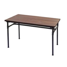 Mendler Esstisch HWC-H10b, Tisch Bistrotisch, Metall Ulme Holz Industrial Gastronomie MVG schwarz-braun 120x 72486