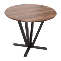 Mendler Bistrotisch HWC-M56, Tisch Esstisch, Massiv-Holz HPL Laminat Melamin Ř92cm, Sheesham Holz-Optik, dun 104655