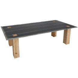 Mendler Esstisch HWC-L76, Tisch Esszimmertisch, Industrial Massiv-Holz MVG-zertifiziert 240x100cm, natur mit 117593+117594