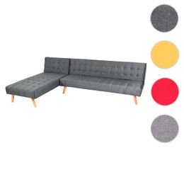 Mendler Ecksofa HWC-K38, Sofa Klappsofa, Liegefl&auml;che links/rechts, Stoff/Textil Massivholz MVG-zertifiziert 89783+89784