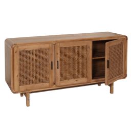 Mendler Sideboard HWC-M47, Schrank Kommode Highboard Anrichte, Stauf&auml;cher, Rattan Akazie Massiv-Holz gebeizt 105018