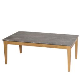 Mendler Couchtisch HWC-M55, Beistelltisch Sofatisch, Massiv-Holz HDF Laminat Melamin 46x120x70cm, Marmor/Ste 104649