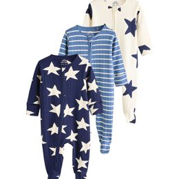 next Schlafanzug Jungen Gr&ouml;&szlig;e 74 creme / navy / azur / wei&szlig;