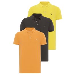 Moxx Paris 3 Pack Polo T-Shirt Herren Gr&ouml;&szlig;e M gelb / dunkelgrau / orange