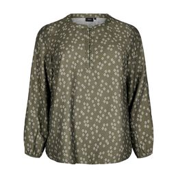 Zizzi Blouse 'Caava' female size 11XL/12XL Dark green / White