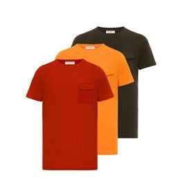 Anou Anou Shirt Herren Gr&ouml;&szlig;e L dunkelgr&uuml;n / orange / blutrot