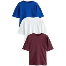 next Oversizeshirt Damen Gr&ouml;&szlig;e XS blau / bordeaux / wei&szlig;