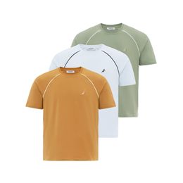 Moxx Paris Shirt Herren Gr&ouml;&szlig;e S khaki / orange / schwarz / wei&szlig;