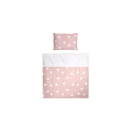 Lorelli Baby-Bettw&auml;sche 7-teiliges Set First Dreams Decke Kissen Laken Himmel rosa Sterne