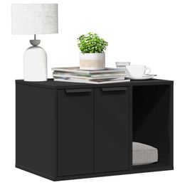 vidaXL Katzenklo Schwarz 60x40x40 cm Holzwerkstoff