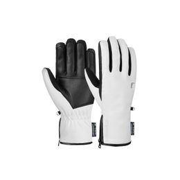 Skihandschuhe Reusch "TIFFANY R-TEX XT", Damen, Gr. 6, schwarz-weiß (weiß, schwarz), 88% Polyamid, 8% Ziegenleder, 4% Elasthan, mehrfarbig, feminin, Handschuhe, mit innovativer Insert-Membran