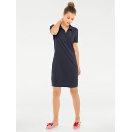 Shirtkleid Heine "Polokleid", Damen, Gr. 34, Normalgrößen, blau (marine), 95% Baumwolle, 5% Elasthan, unifarben, kurz, Kurzarm, Kleider