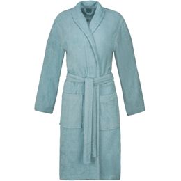 Unisex-Bademantel Esprit "Mono, ideal für Sauna & Spa, Hotelbademantel, Morgenmantel" Gr. L, blau (cosmos), L:107cm in Gr. L, Webfrottier, Hausmäntel, mit Schalkragen & Logostickerei