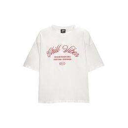 Pull&Bear Pull&bear Shirt 'STWD VOLUMEN CHILL VIBES' male White size L