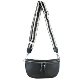 Umhängetasche "Nico", Damen, Gr. B/H/T: 30cm x 15cm x 7cm one size, schwarz, Leder, Collezione Alessandro, Taschen, Ledertasche mit breitem Trageriemen