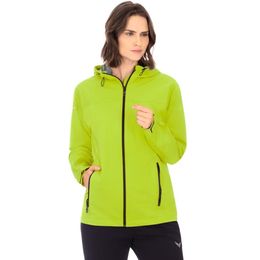 Regenjacke TRIGEMA "TRIGEMA Leichte Regenjacke", Damen, Gr. L, gelb (lemon), 82% Polyester, 14% Elastan, 4% PU, sportlich, Jacken