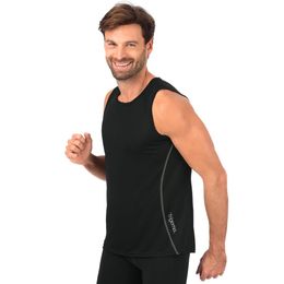 Tanktop TRIGEMA "TRIGEMA Funktionstank COOLMAX", Herren, Gr. L, schwarz, 100% Polyester (recycelt), sportlich, Tops