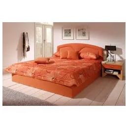 Polsterbett, orange (terrakotta), B:152cm L:212cm, Bezug Bett: Microfaser (100% Polyester), Bonnell-Federkernmatratze: 51% Polypropylen, 39% Polyester und 10% Baumwolle, Kaltschaummatratze: 100% Polyester, Bezug abnehm- und waschbar bis 60u00b0C, Westfalia Schlafkomfort, Betten, inkl. Bettkasten bei Ausführung mit Matratze